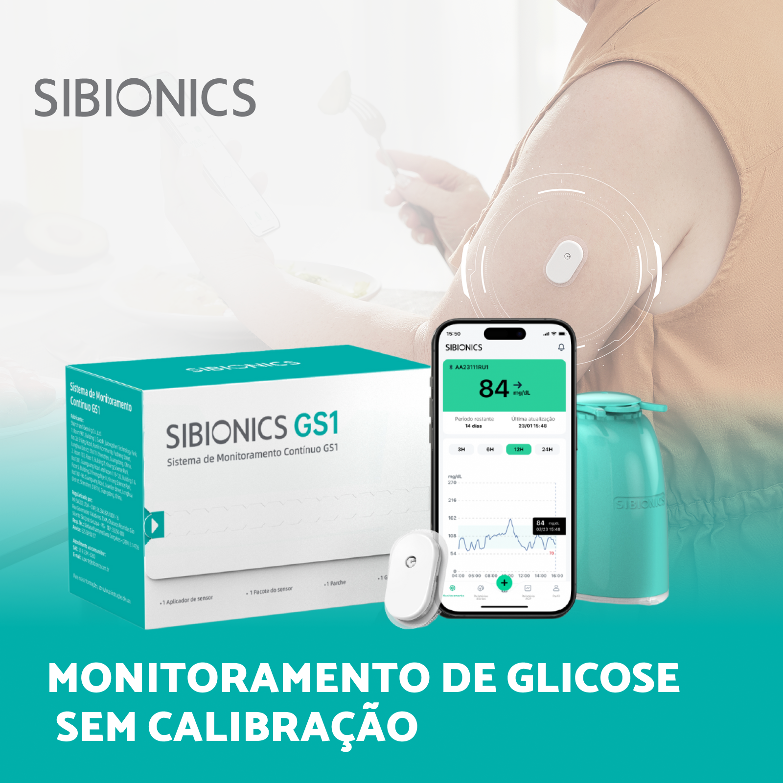 SIBIONICS CGM GS1 - Sistema de monitoramento contínuo de glicose